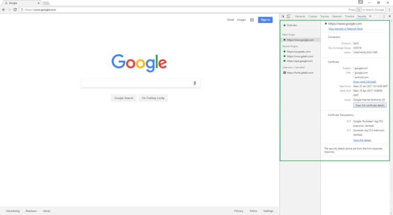 How to View SSL Certificate Details on Chrome 56?