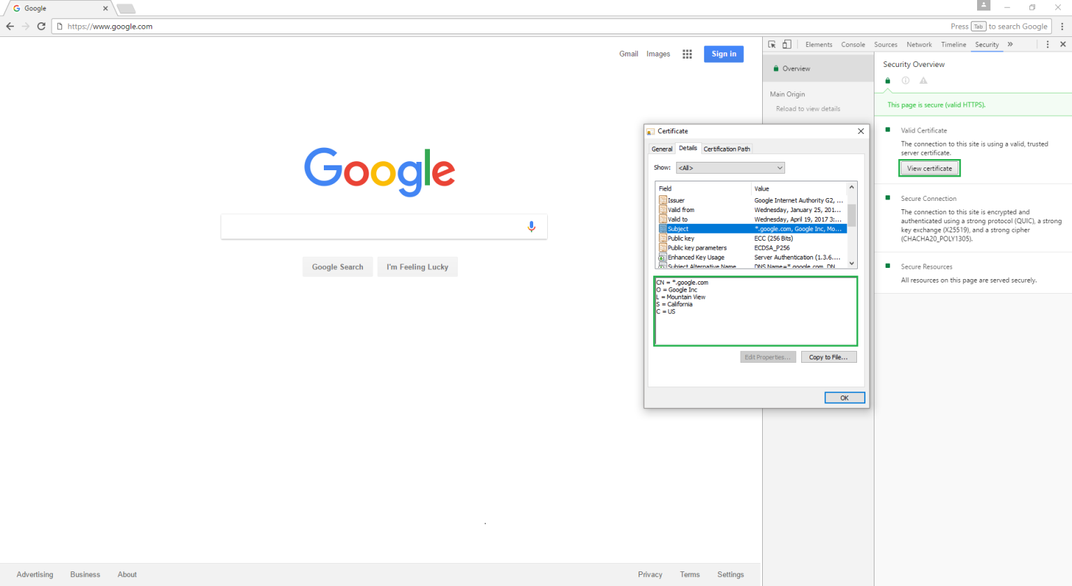 How To View Ssl Certificate Details On Chrome 56