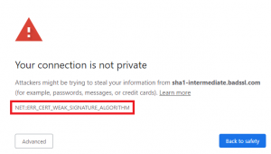 How To Fix NET::ERR_CERT_WEAK_SIGNATURE_ALGORITHM Error In Chrome